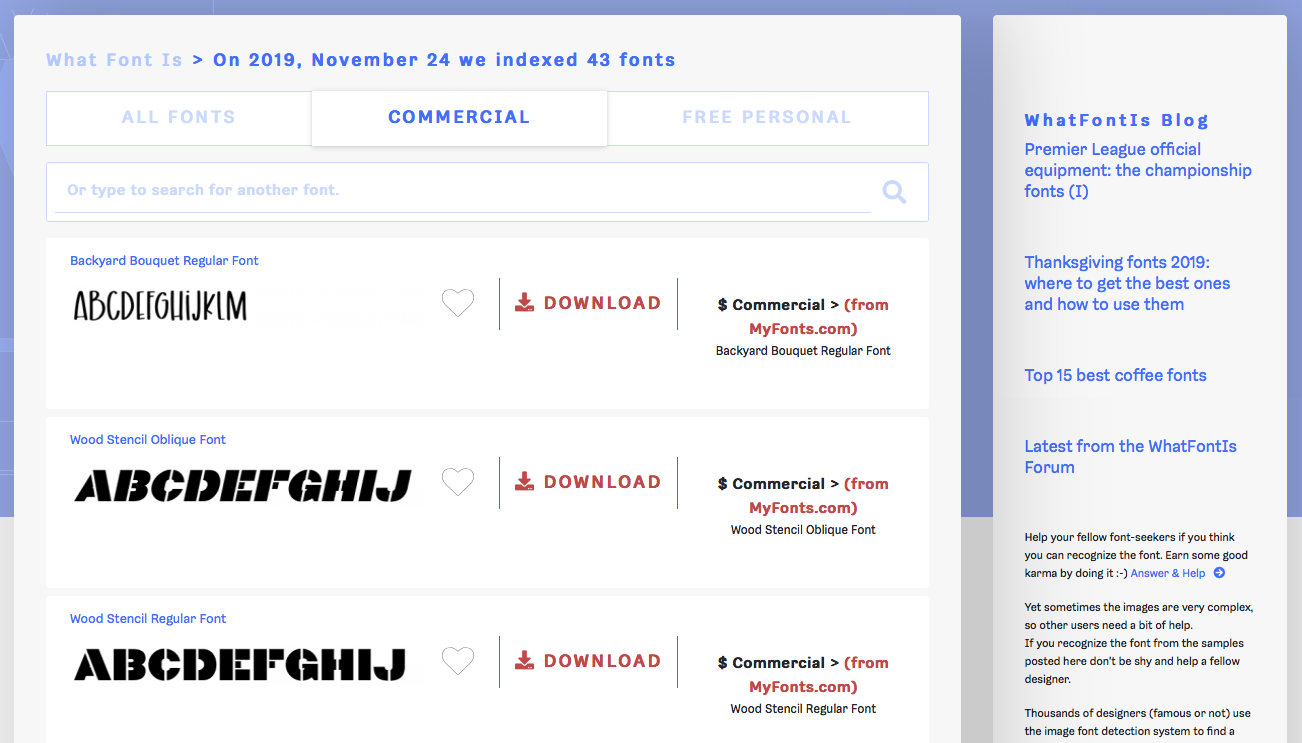 WhatFontIs (2019) - Fonts In Use