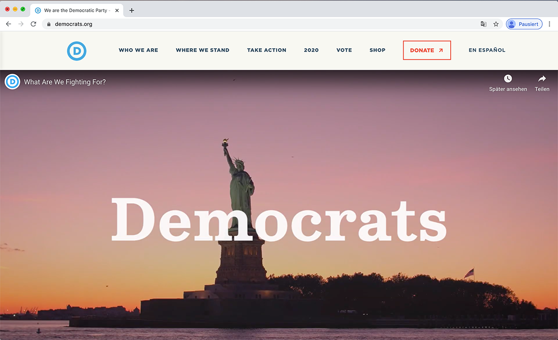 Democratic National Committee website - Fonts In Use