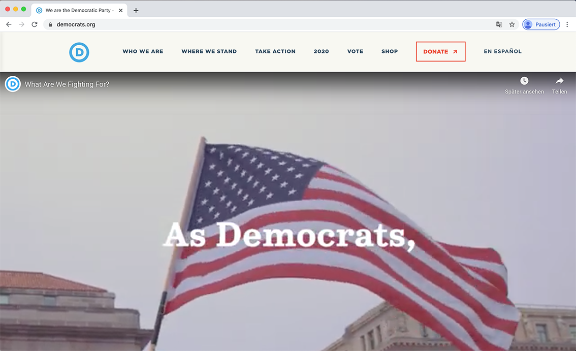 Democratic National Committee website - Fonts In Use