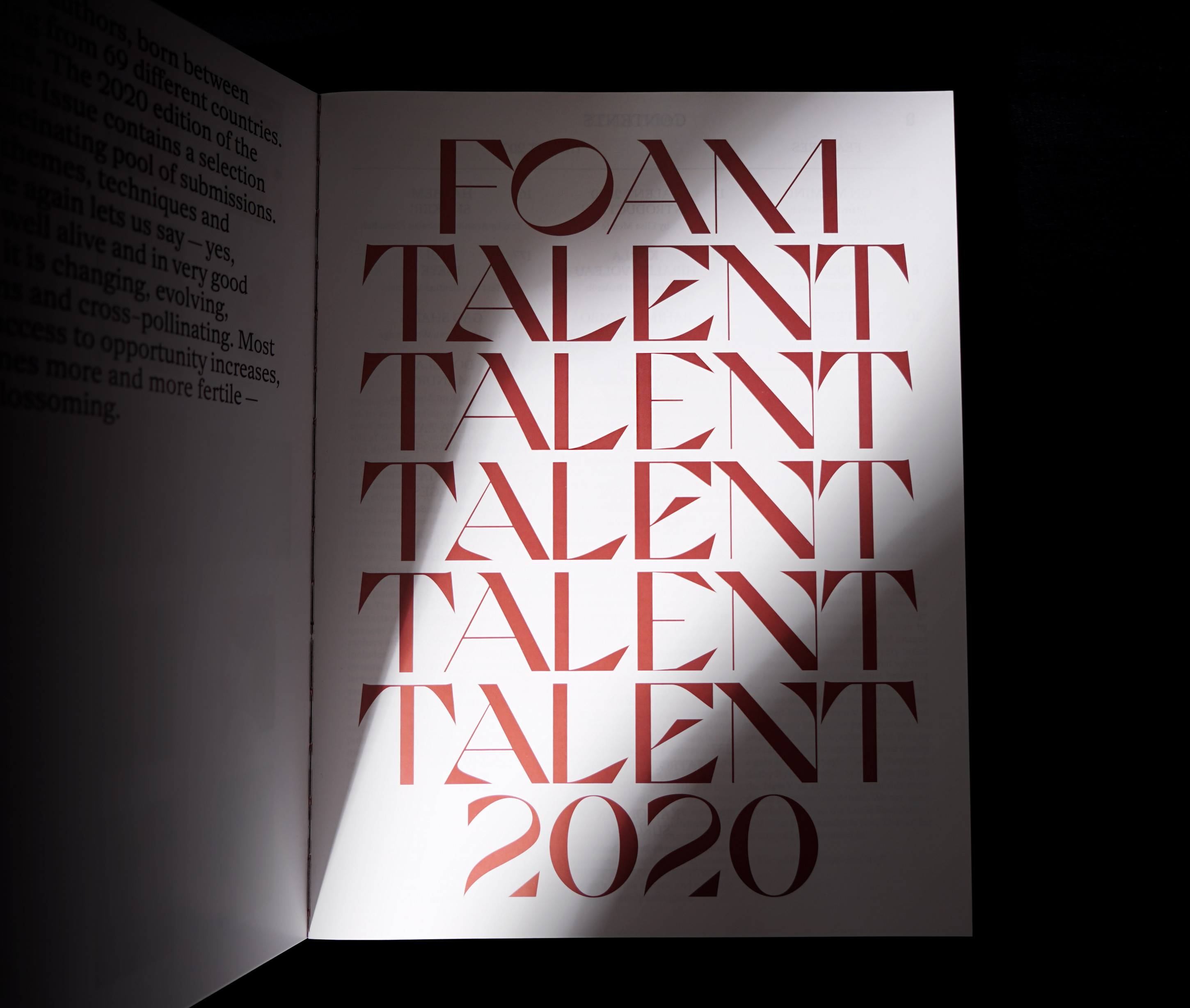 Foam magazine #55, “Talent” - Fonts In Use