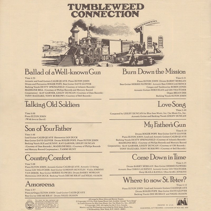 Elton John – Tumbleweed Connection album art - Fonts In Use