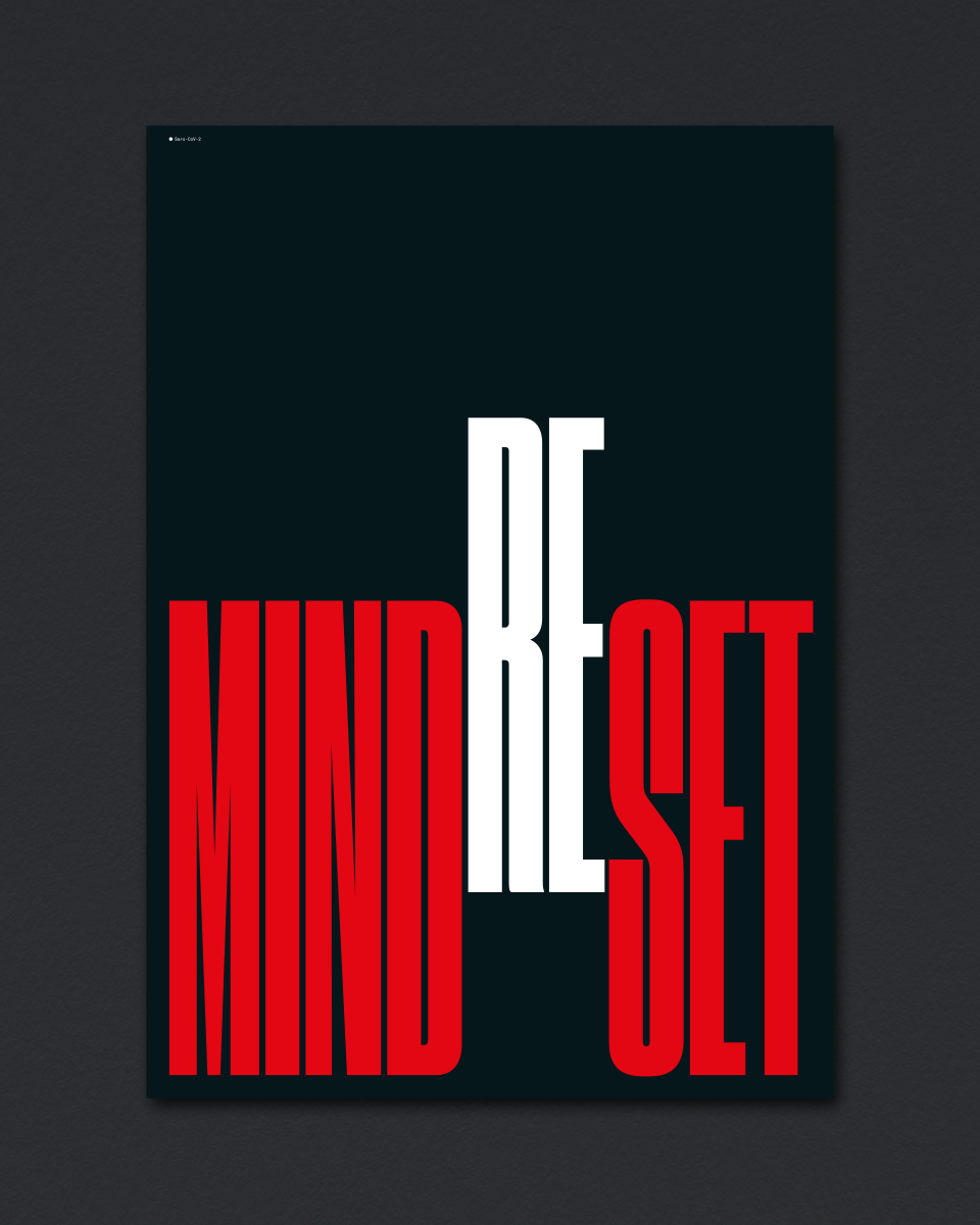“Mindset/Reset” poster - Fonts In Use