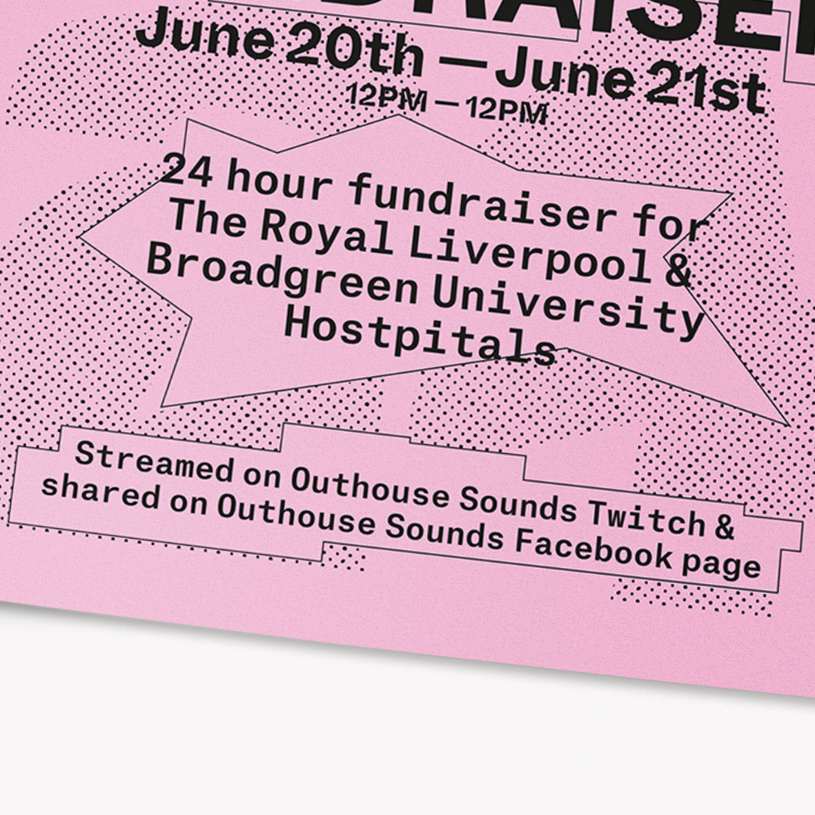 Outhouse Sounds live stream fundraiser poster - Fonts In Use