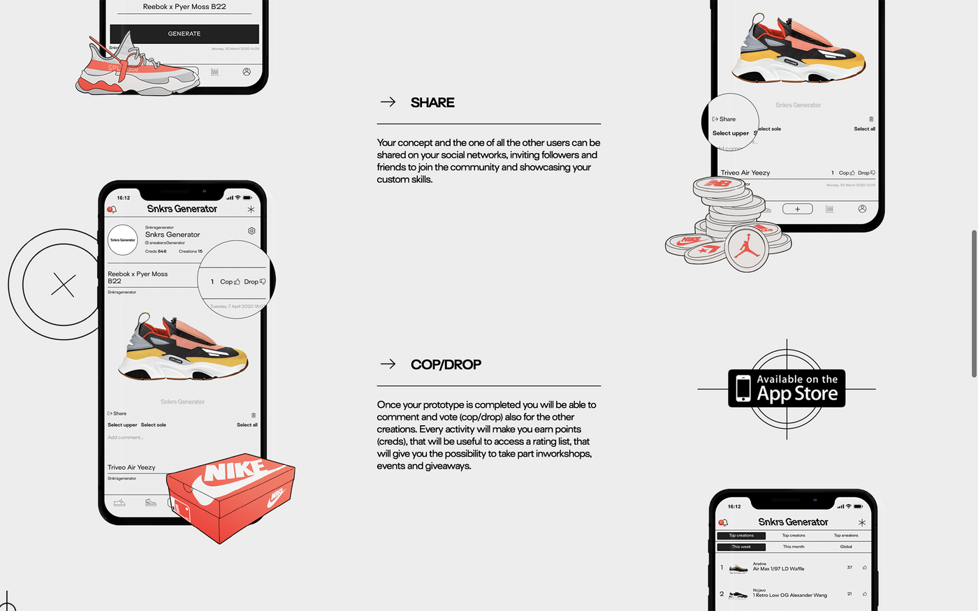 Sneakers Generator website - Fonts In Use