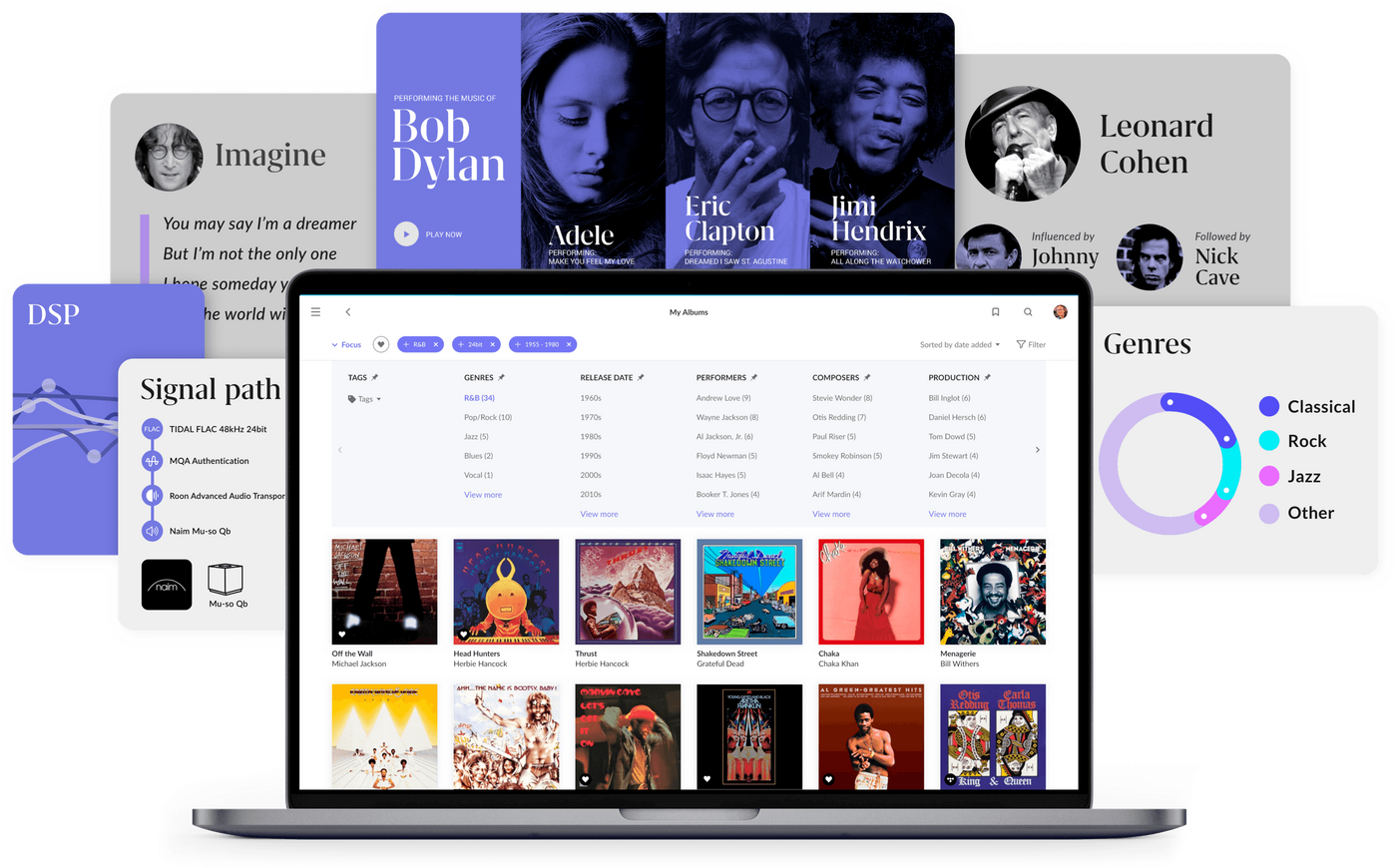 Roon music player redesign - Fonts In Use