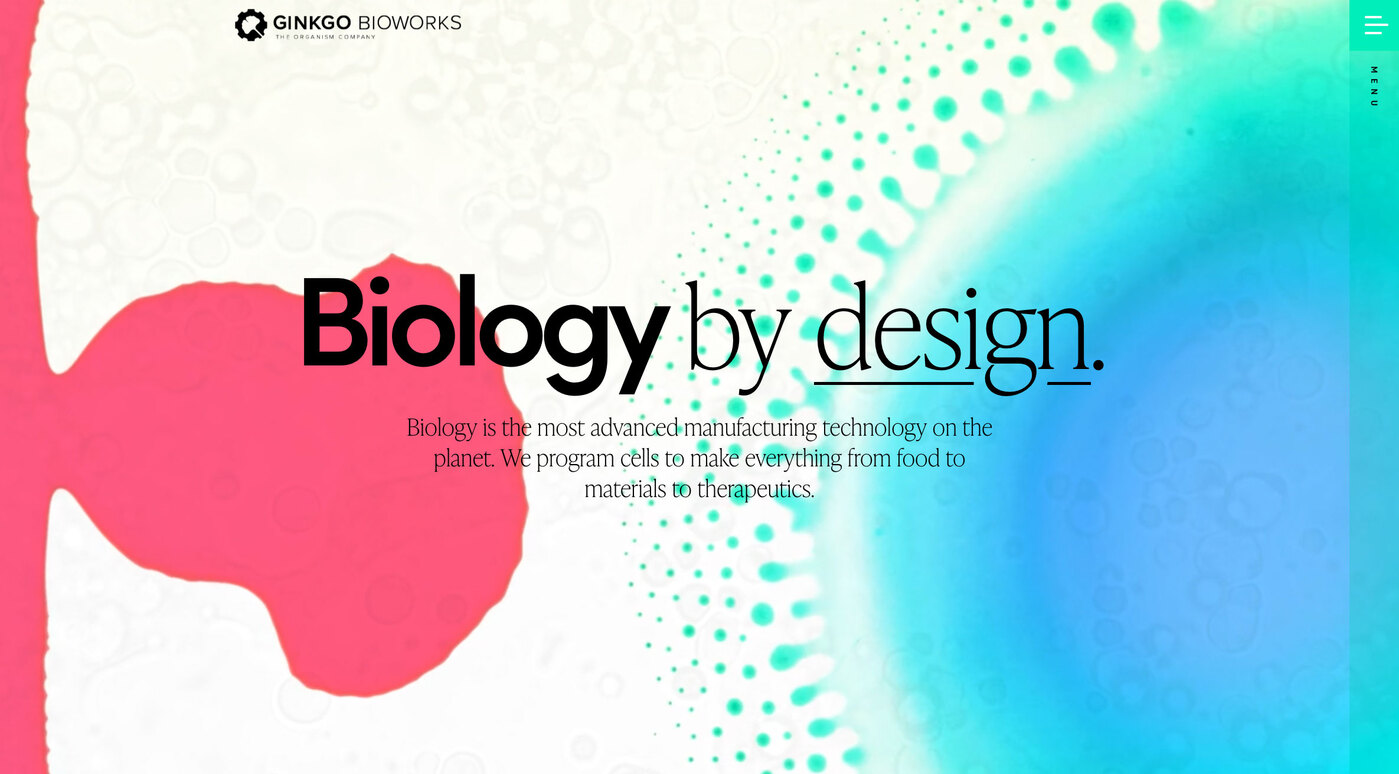 Ginkgo Bioworks website - Fonts In Use