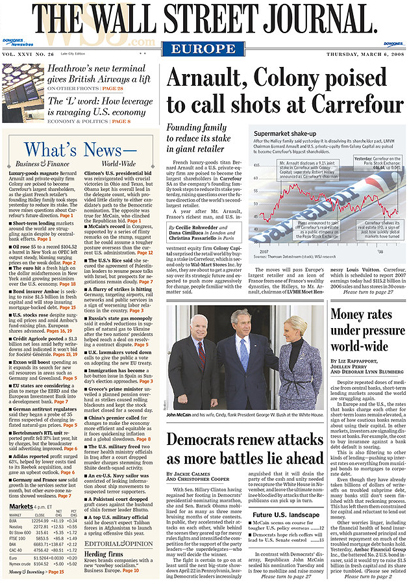 The Wall Street Journal (2007) - Fonts In Use