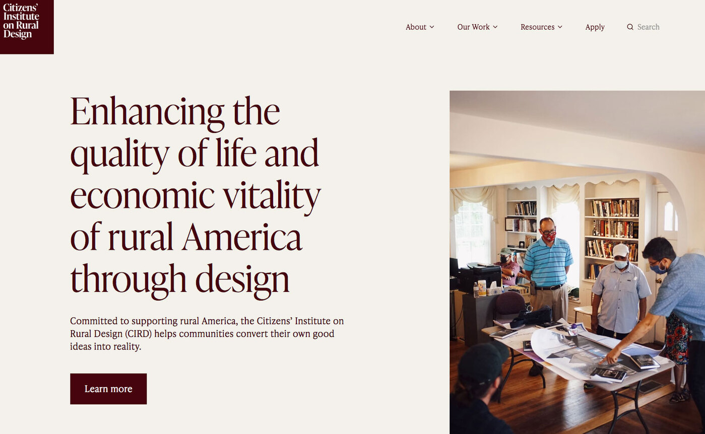 Citizens’ Institute on Rural Design website - Fonts In Use
