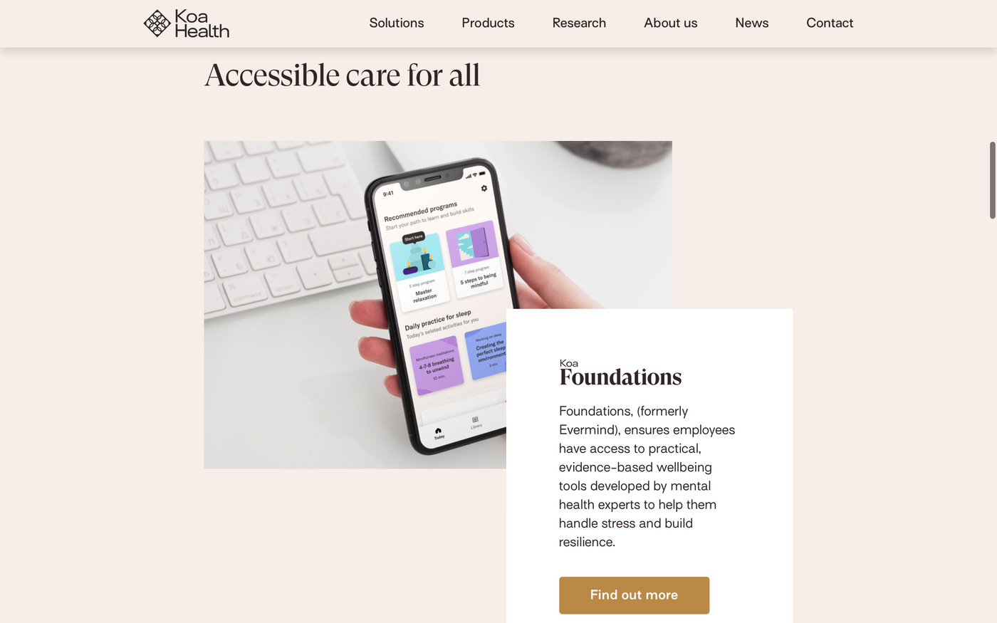 Koa Health website - Fonts In Use