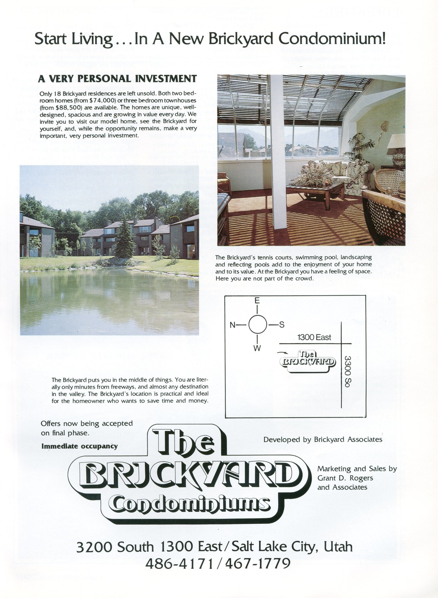 The Brickyard Condominiums logo and ad - Fonts In Use