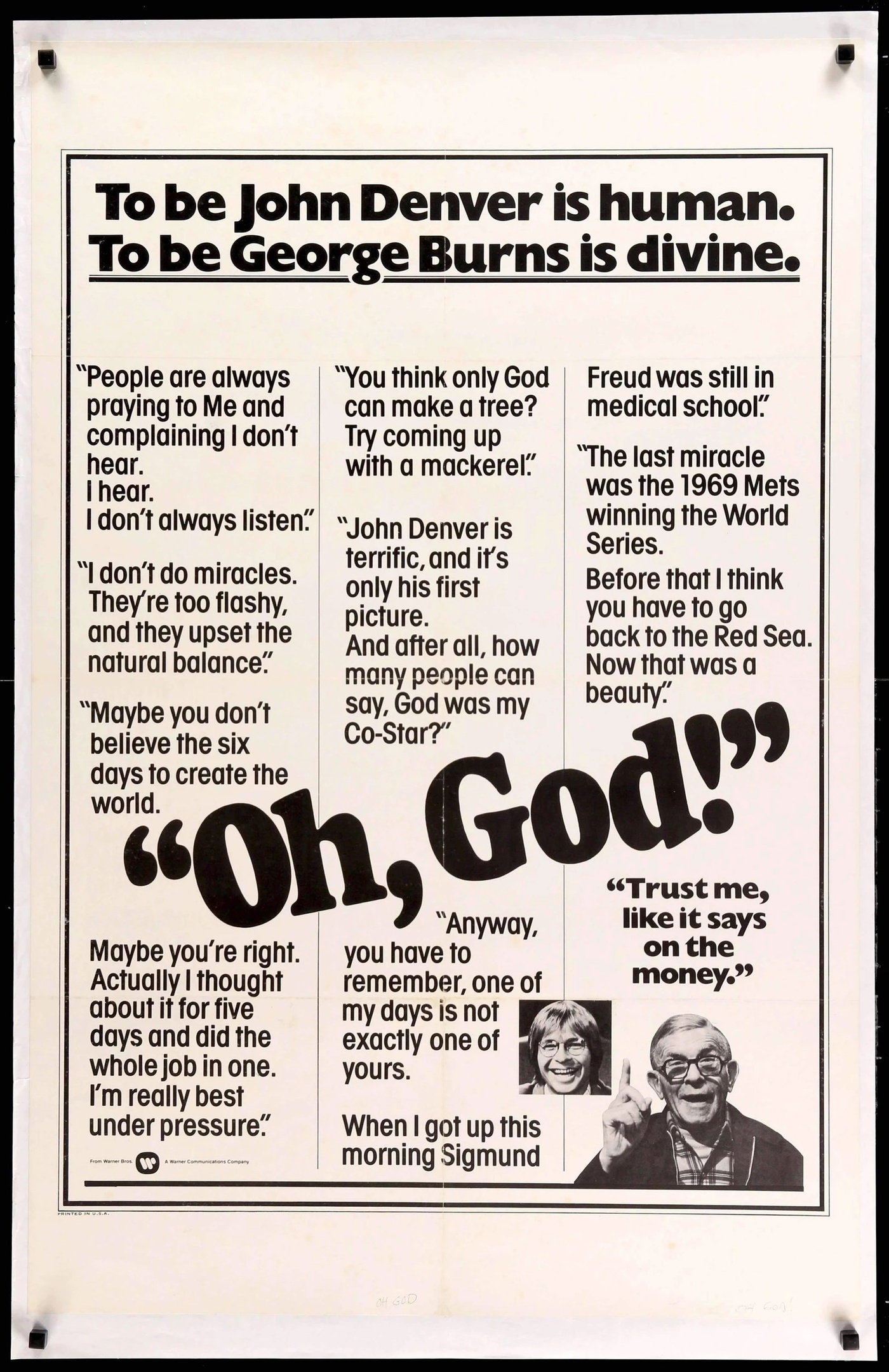 Oh, God! (1977) movie logo and posters - Fonts In Use