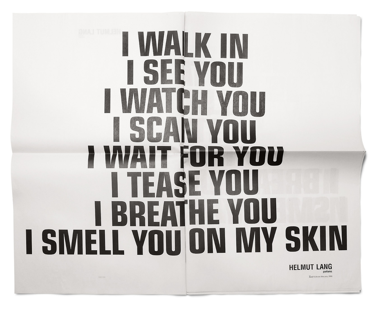 Helmut Lang perfume ad campaign - Fonts In Use