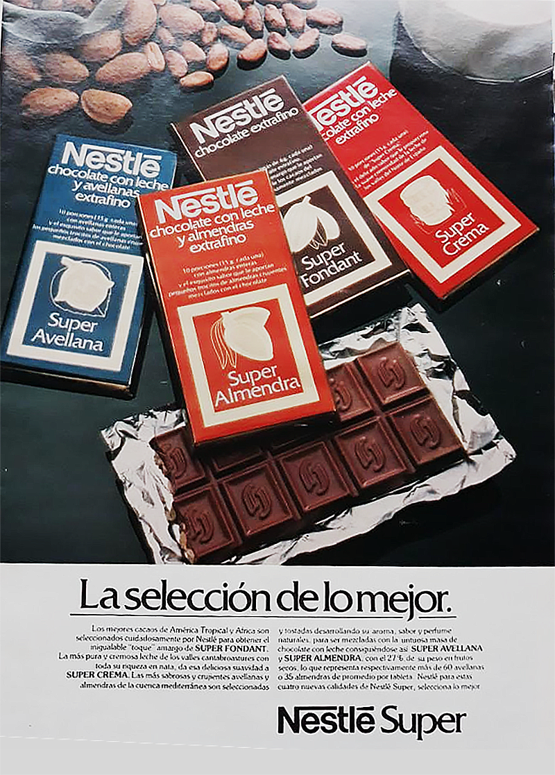 Nestlé Super chocolate ads, Spain (1979–1982) - Fonts In Use