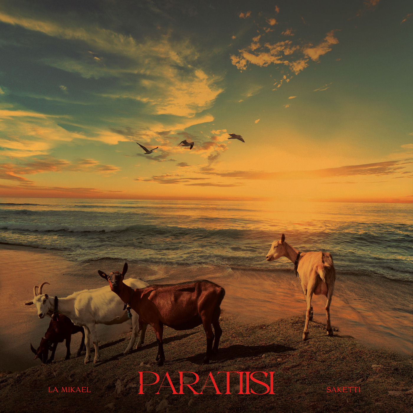 La Mikael ft. Saketti – “Paratiisi” single cover - Fonts In Use