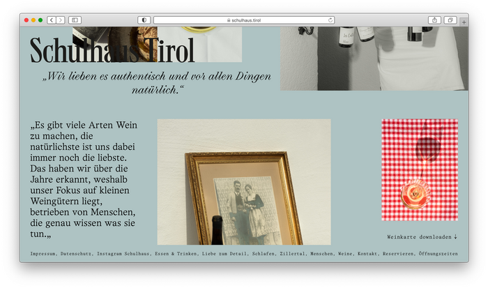Schulhaus Tirol visual identity - Fonts In Use