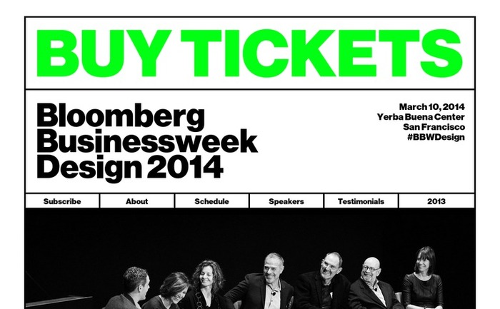 Bloomberg Businessweek Design Conference 2014 website - Fonts In Use