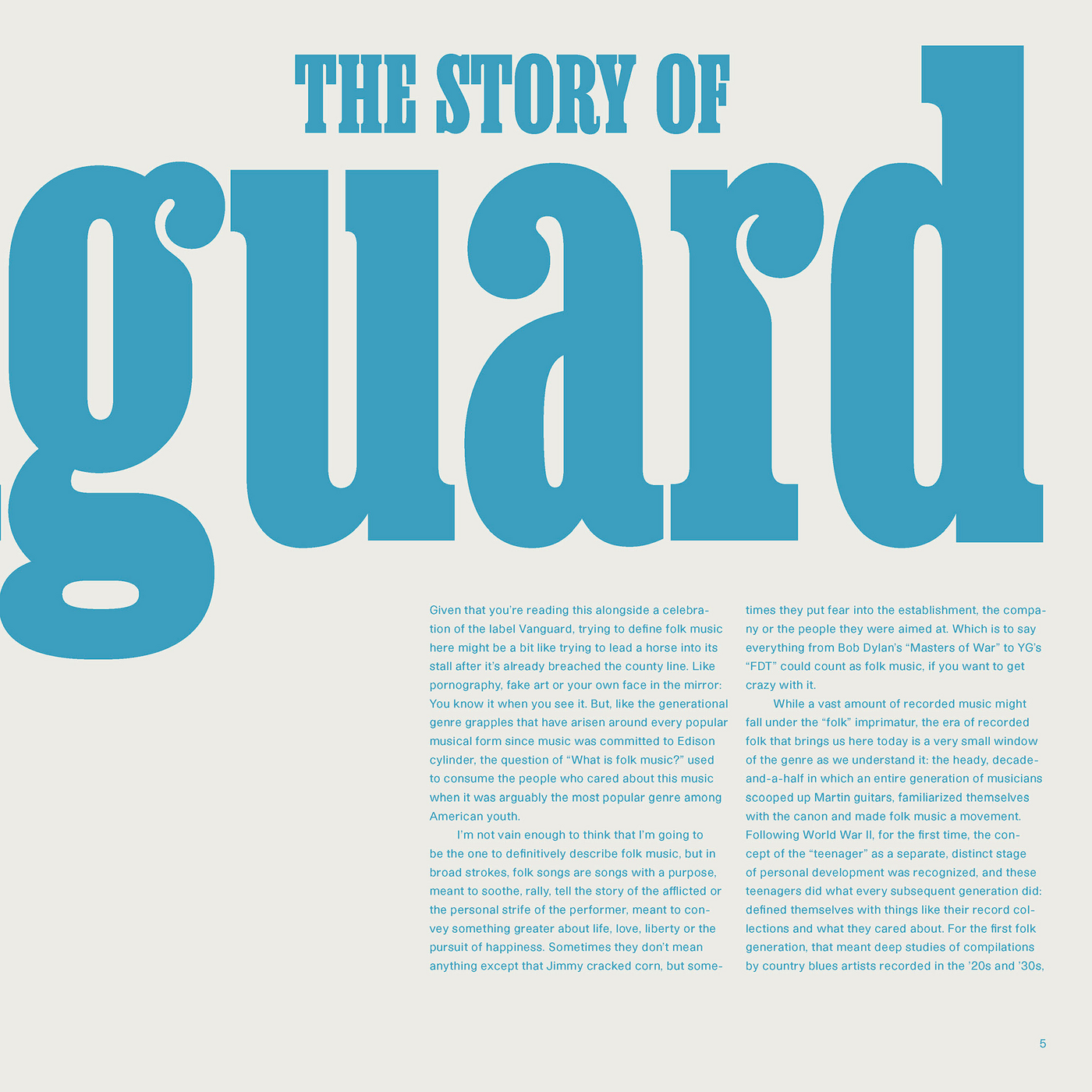 The Story of Vanguard album art - Fonts In Use