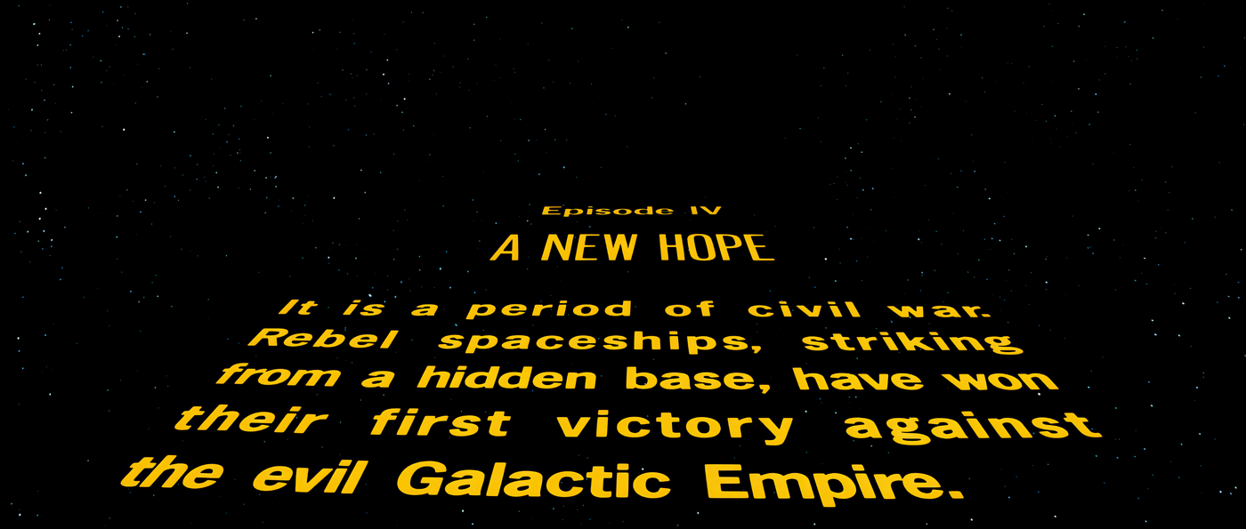 Star Wars opening crawl and titles - Fonts In Use