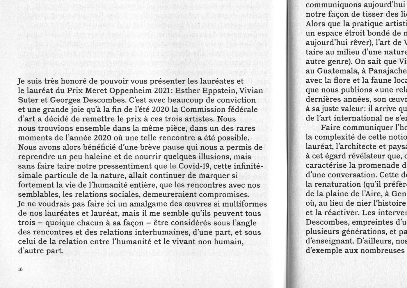 Grand Prix d’art/Prix Meret Oppenheim 2021 - Fonts In Use