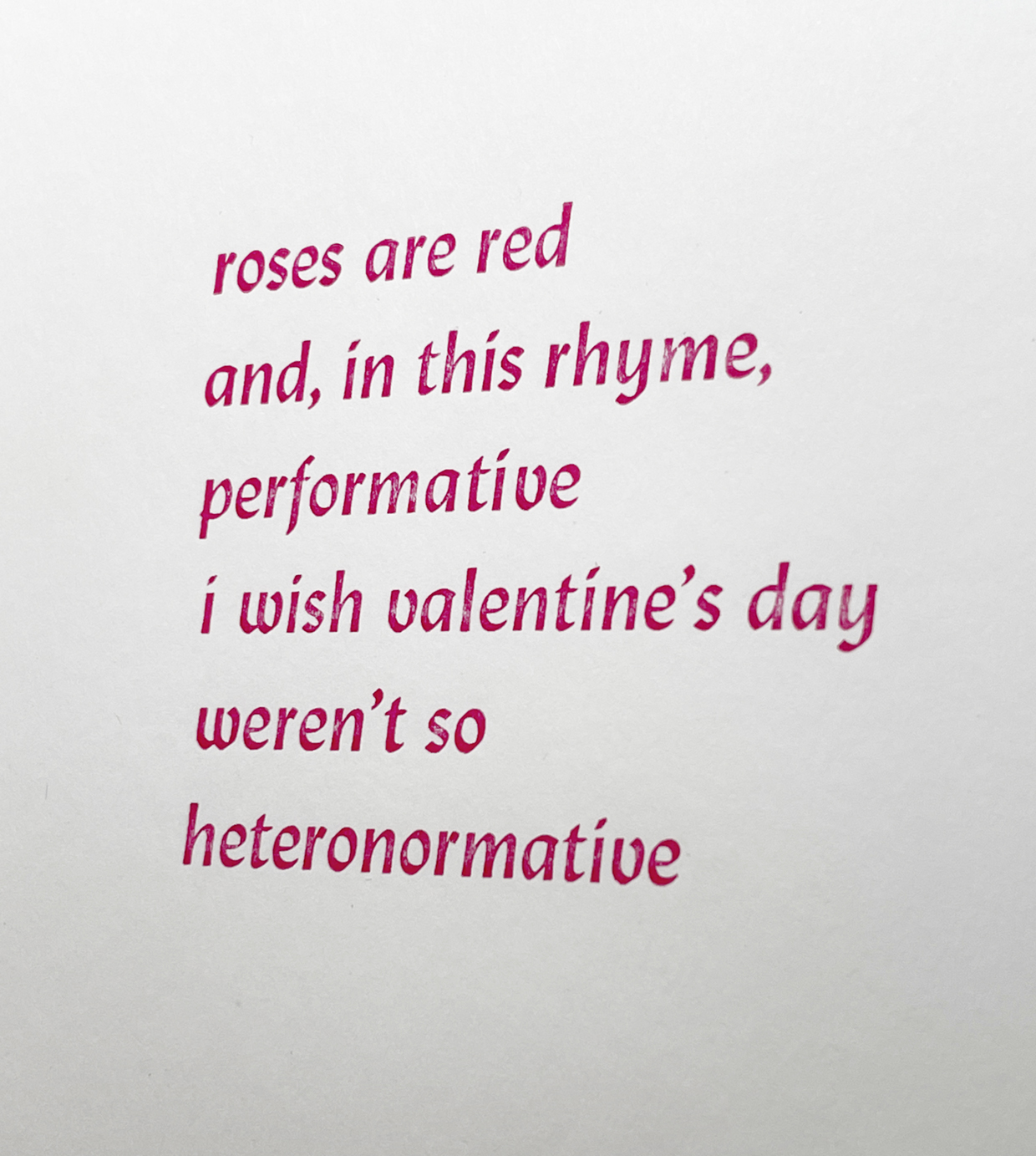 “Roses are red” Valentine’s Day card - Fonts In Use