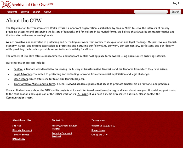 Archive of Our Own - Fonts In Use