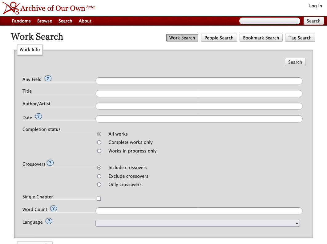 Archive of Our Own - Fonts In Use