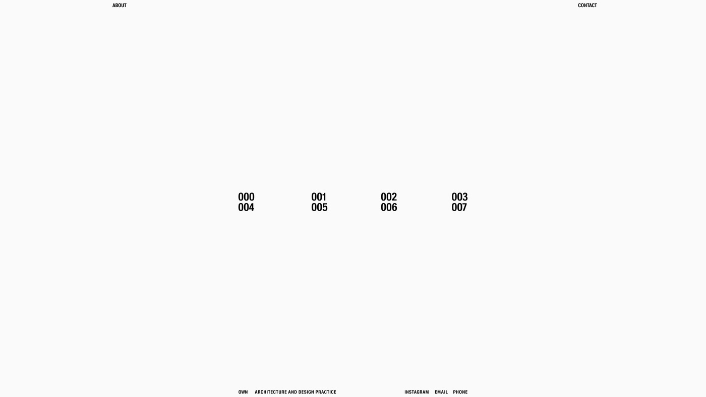 OWN Architects website - Fonts In Use