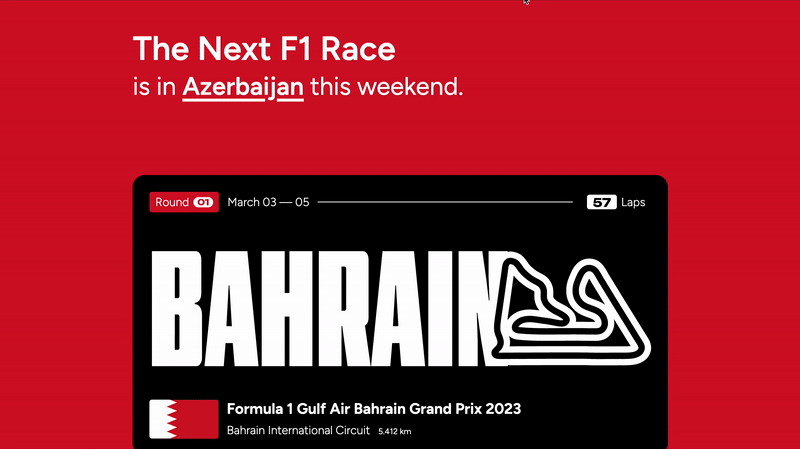 The Next F1 Race - Fonts In Use