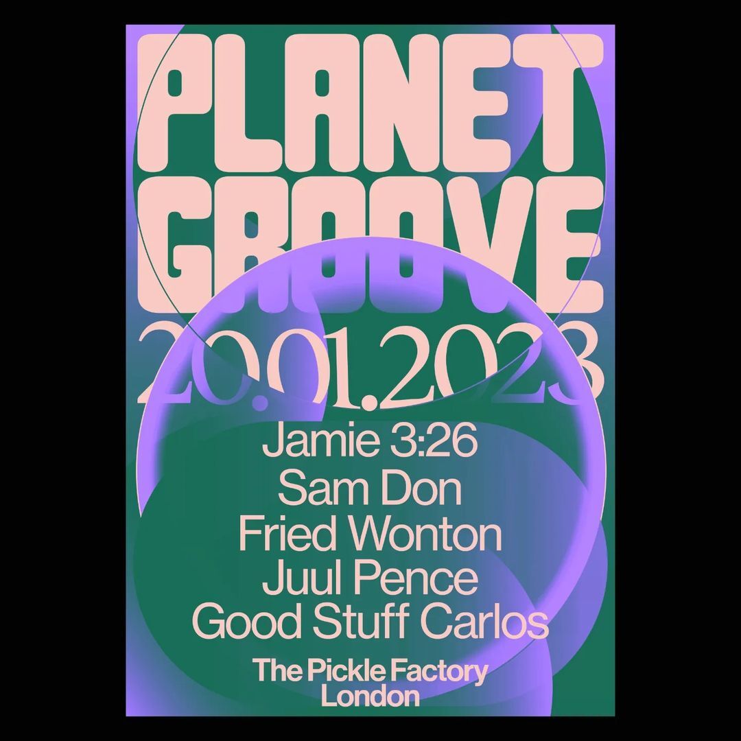 Planet Groove posters and flyers - Fonts In Use
