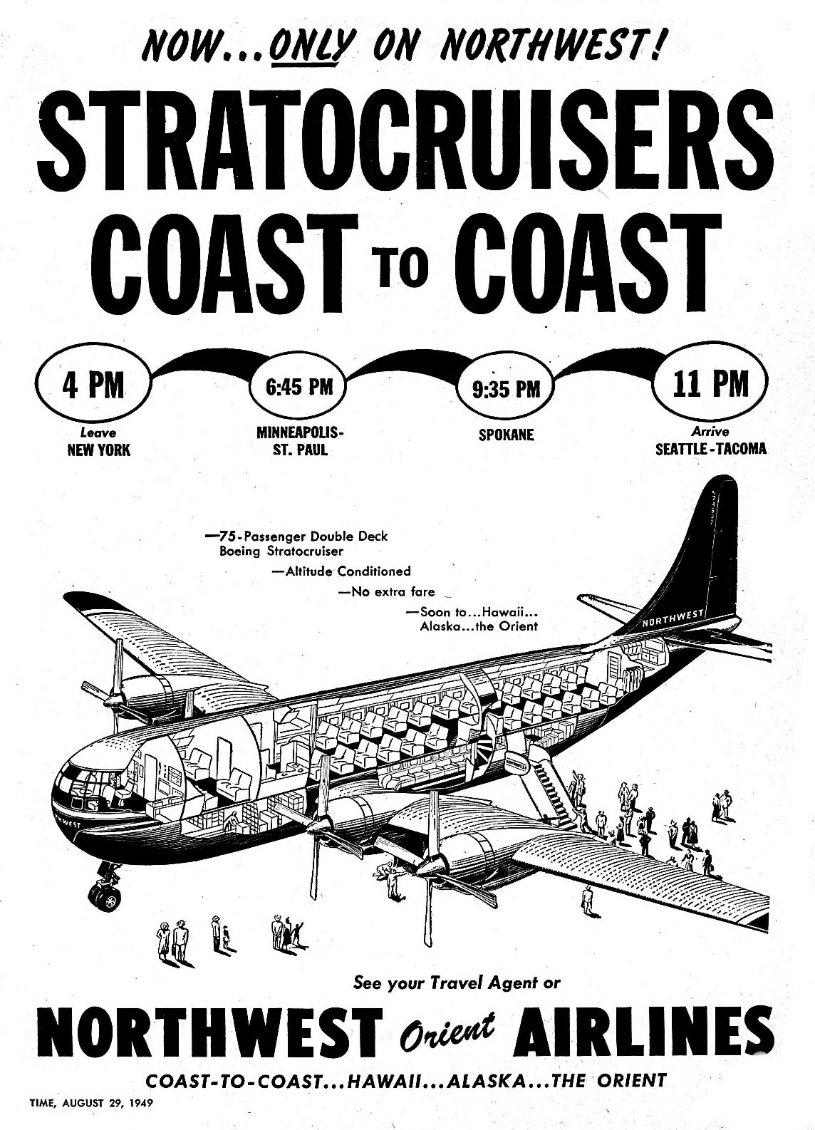 “Stratocruisers Coast to Coast” advertisement - Fonts In Use