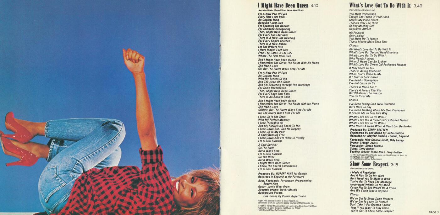 Tina Turner – Private Dancer album art and collateral - Fonts In Use