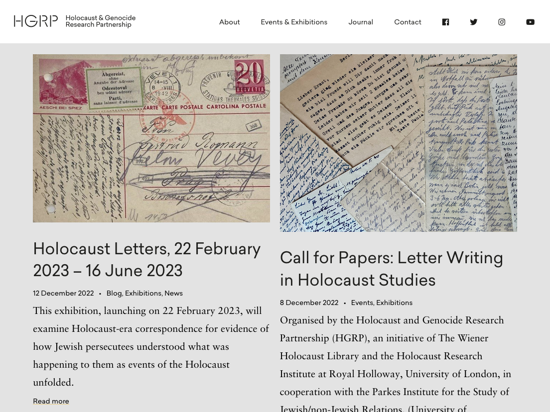 Holocaust & Genocide Research Partnership (HGRP) - Fonts In Use