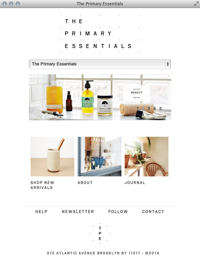 The Primary Essentials Store & Website - Fonts In Use