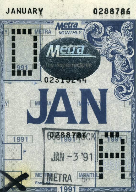 Metra tickets, 1990–1991 - Fonts In Use