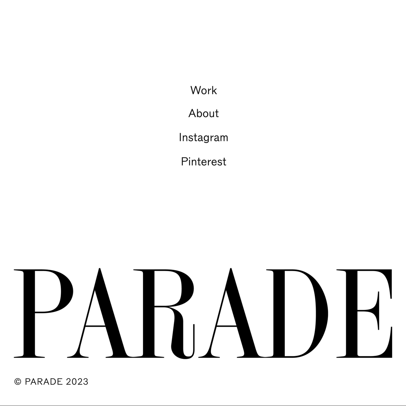 Parade logo and website - Fonts In Use