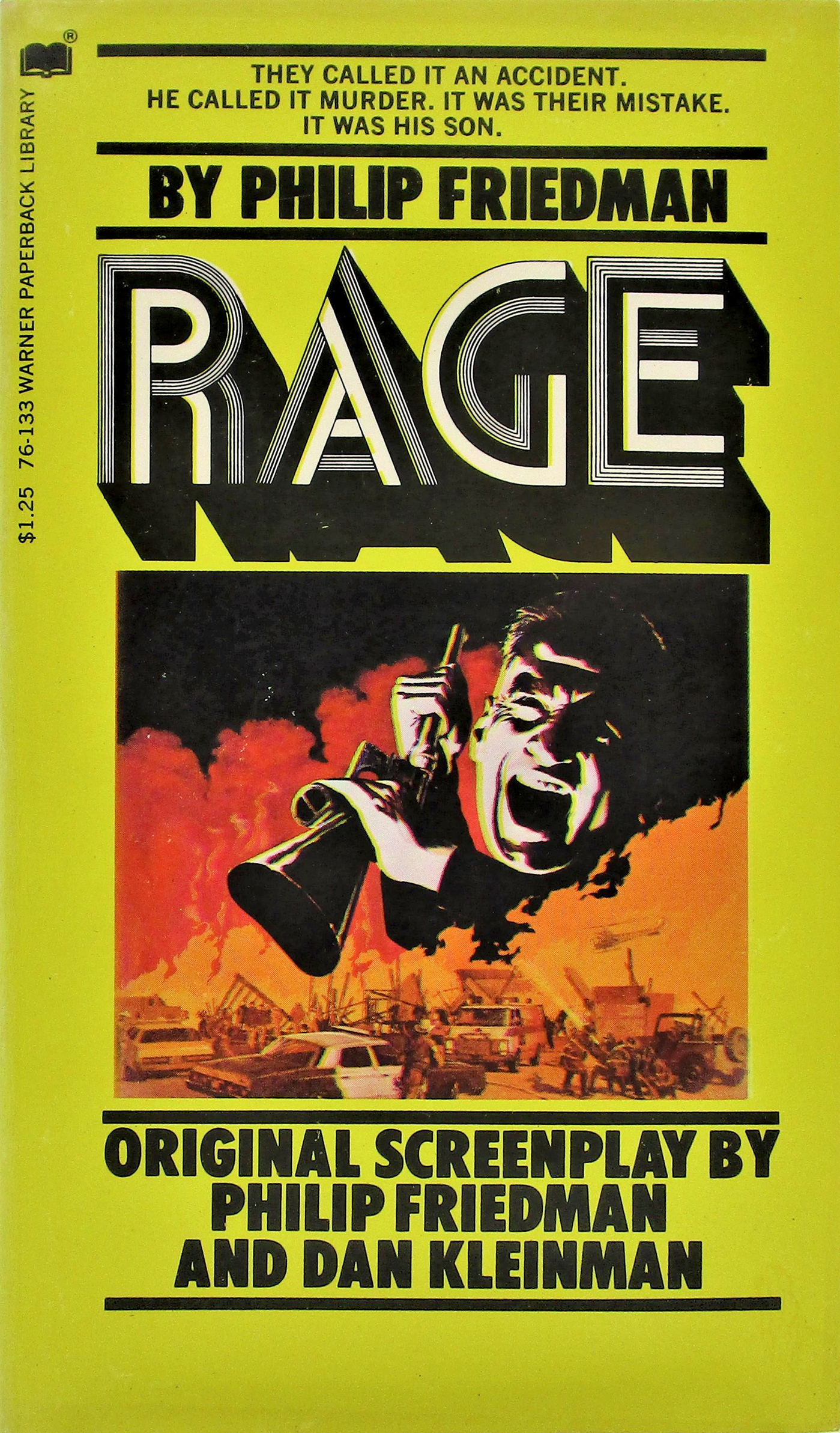 Rage by Philip Friedman (Warner Paperback Library) - Fonts In Use