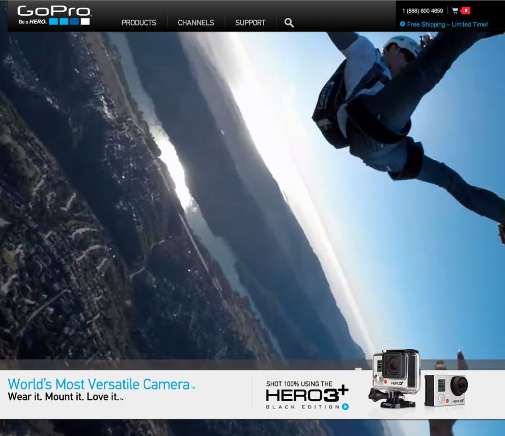 GoPro website - Fonts In Use