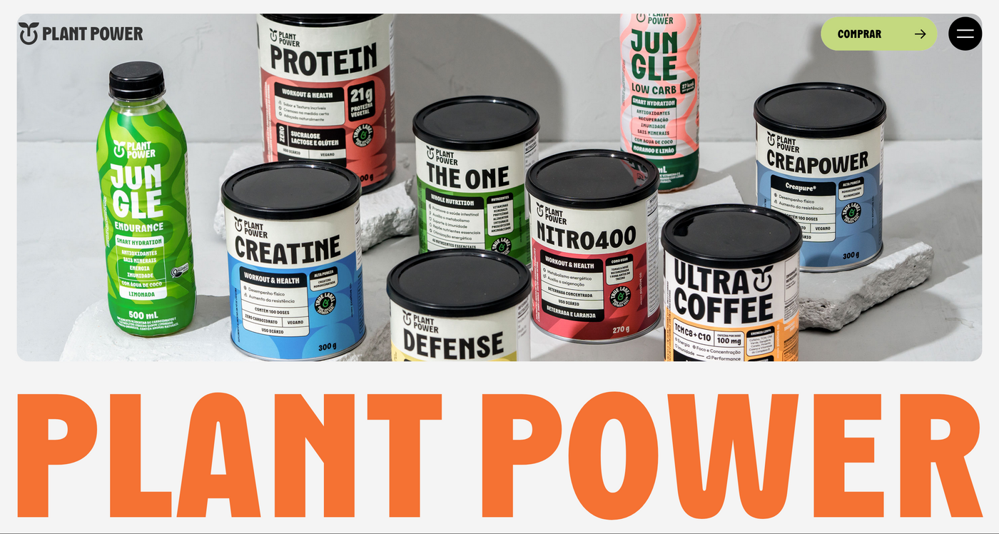 Plant Power branding, packaging and website - Fonts In Use