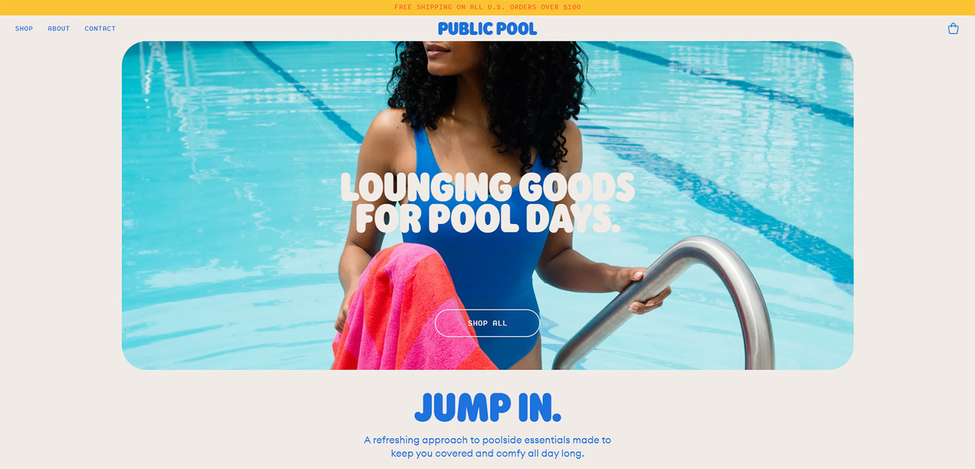 Public Pool branding and website - Fonts In Use