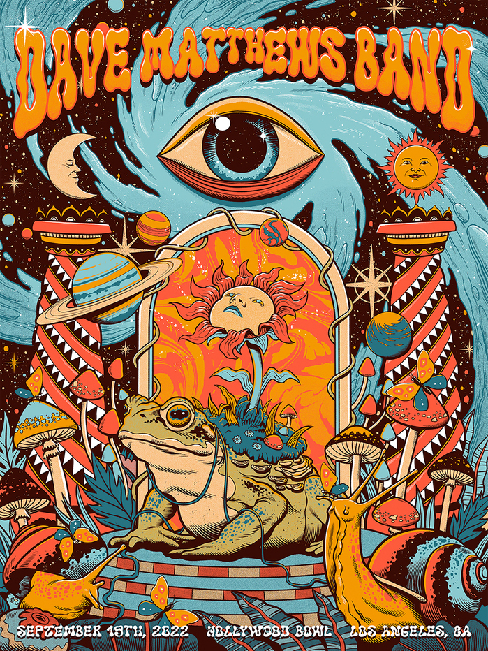 Dave Matthews Band at Hollywood Bowl concert poster - Fonts In Use