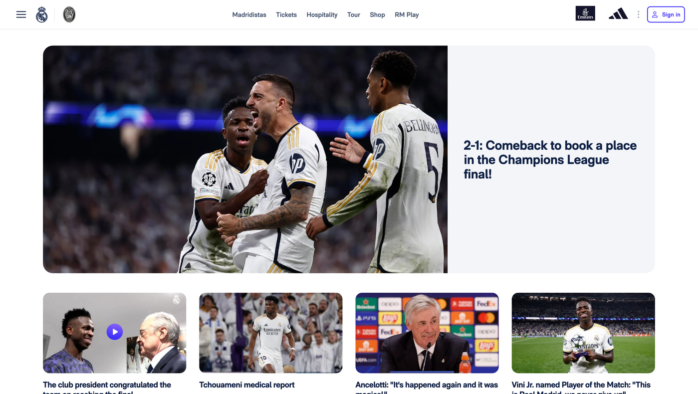 Real Madrid - Fonts In Use