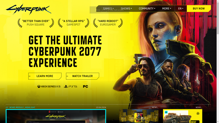 Cyberpunk 2077 video game - Fonts In Use