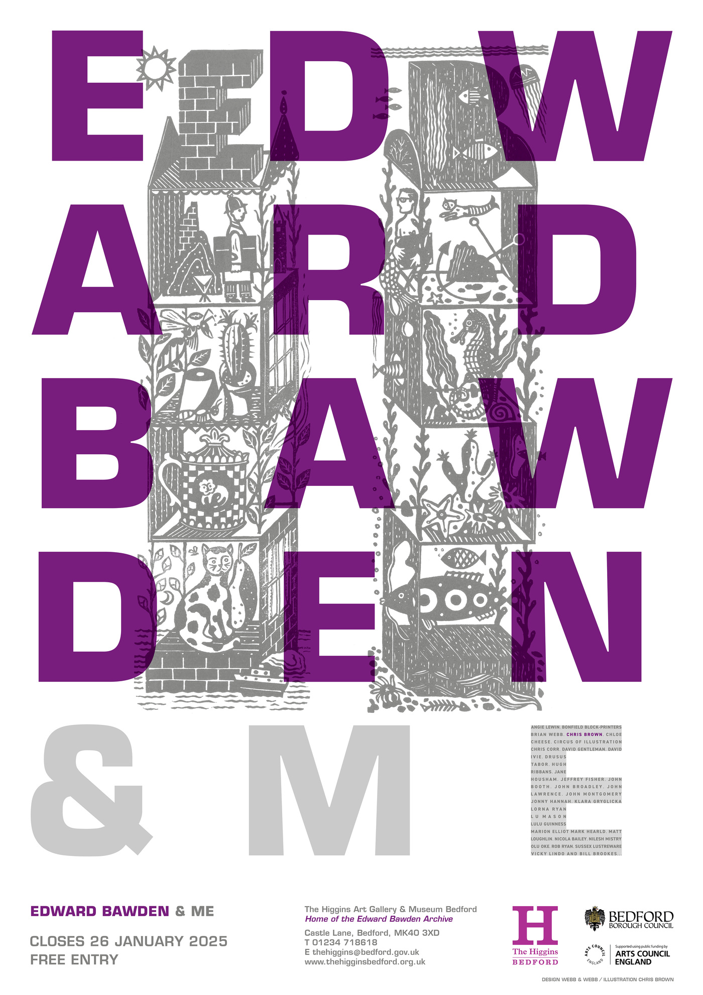 Edward Bawden & Me exhibition poster - Fonts In Use