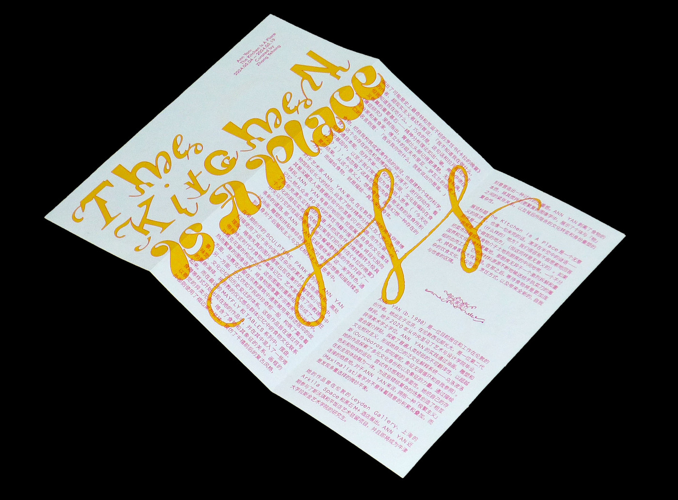 Ann Yan – The Kitchen Is A Place, SxS Gallery - Fonts In Use