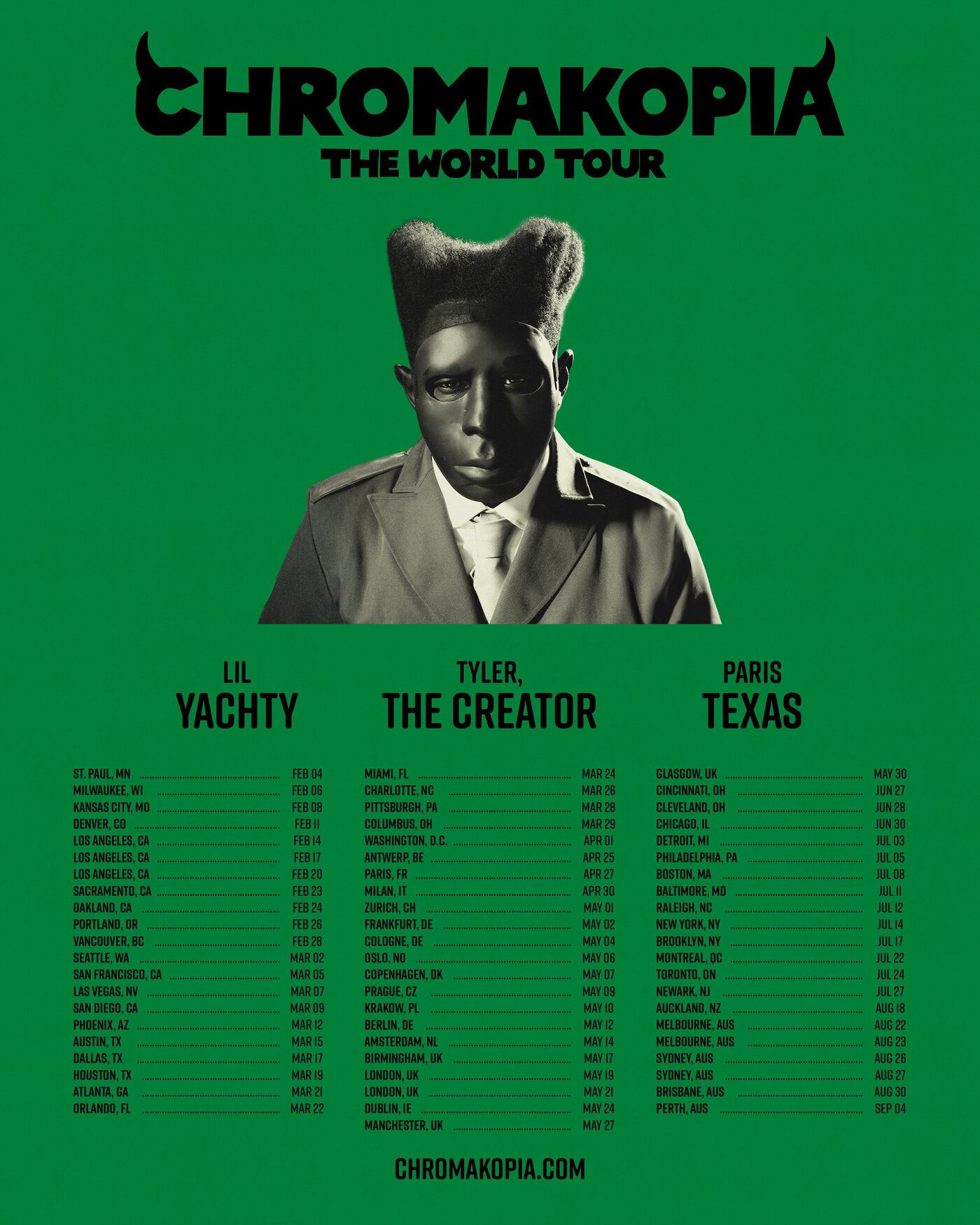 Tyler, the Creator – Chromakopia album art and campaign - Fonts In Use