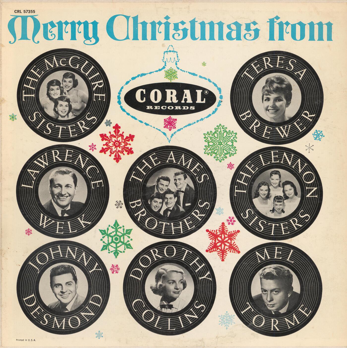 Merry Christmas from Coral Records album art - Fonts In Use