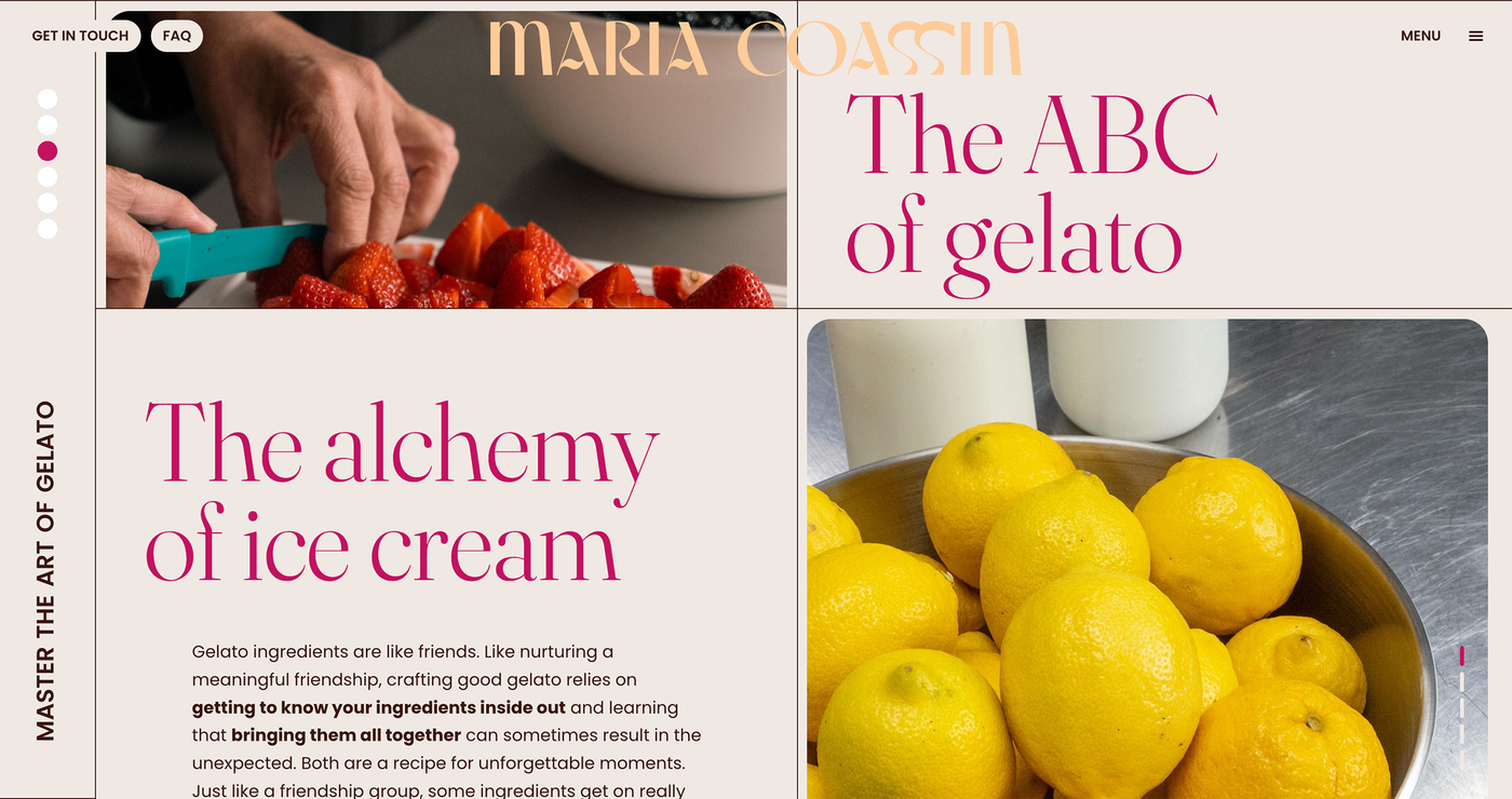Maria Coassin – gelato consultant - Fonts In Use