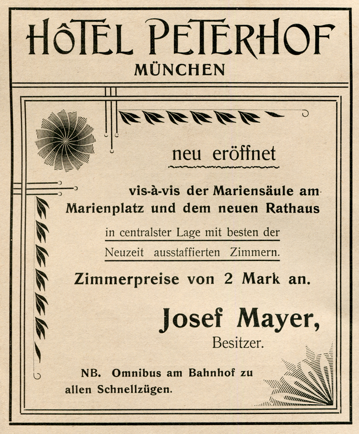 Hôtel Peterhof ad - Fonts In Use