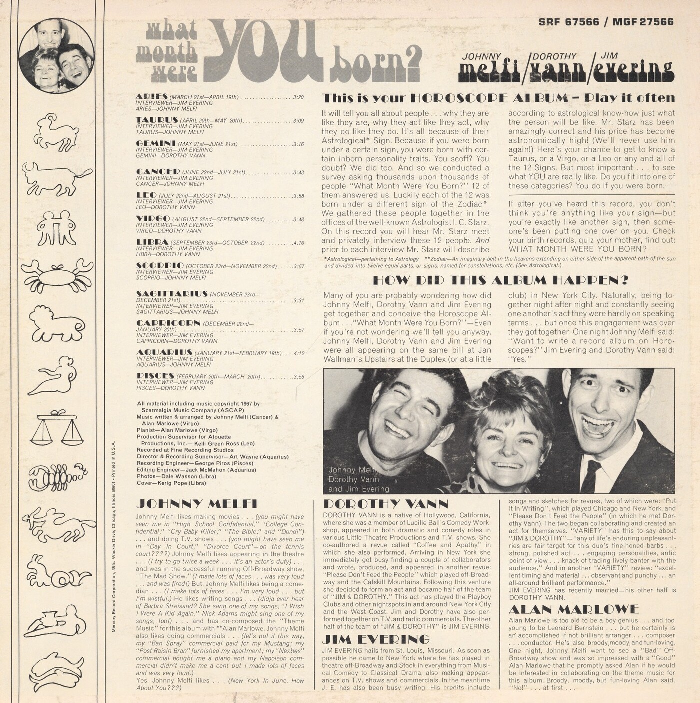 Johnny Melfi / Dorothy Vann / Jim Evering – What Month Were You Born ...