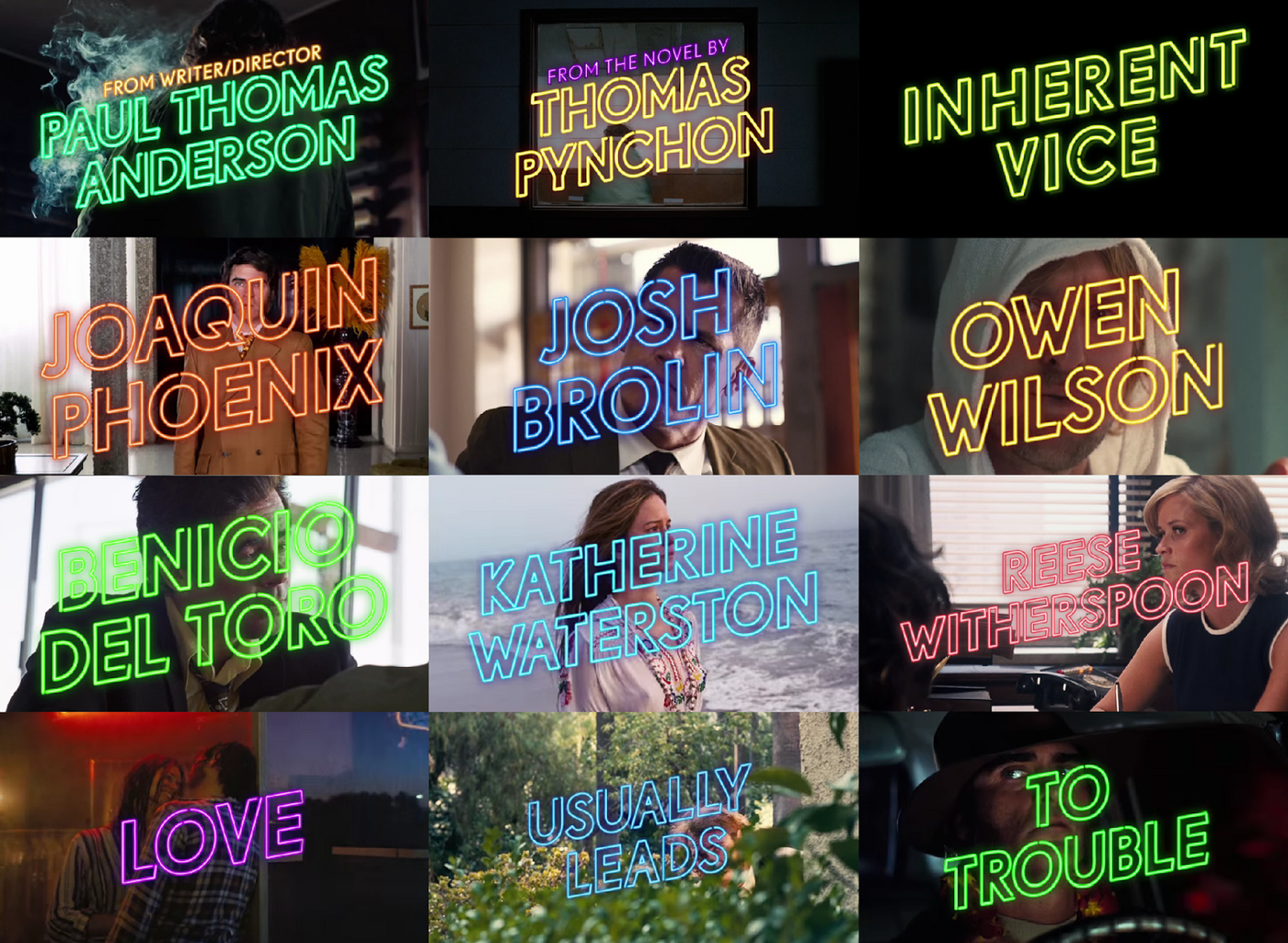 Inherent Vice posters, promo art, and jacket design - Fonts In Use